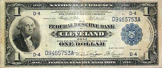 United States Currency - 1918 "George Washington" Federal Reserve Bank Note