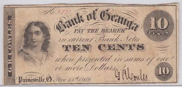 Ohio Obsolete Currency - $.10 1862 G.r. Cowles, Bank Of Geauga ...